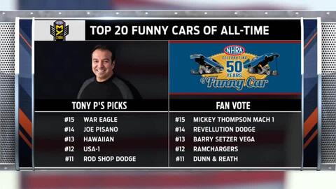 Review of the Top 20 Funny Cars of all-time