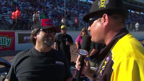 NHRA Toyota Nationals Super Gas winner Val Torres
