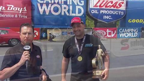 2022 Circle K NHRA Four-Wide Nationals Super Comp winner Michael Handras