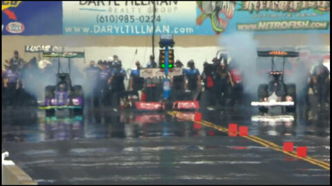 Mike Salinas vs. Clay Millican pedal fest at 2022 Pep Boys NHRA Nationals