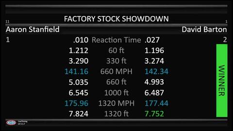 David Barton wins Factory Stock Showdown at Pep Boys NHRA Nationals