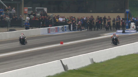 Gaige Herrera is the No. 1 qualifier Friday in Pro Stock Motorcycle at the Gerber Collision ...