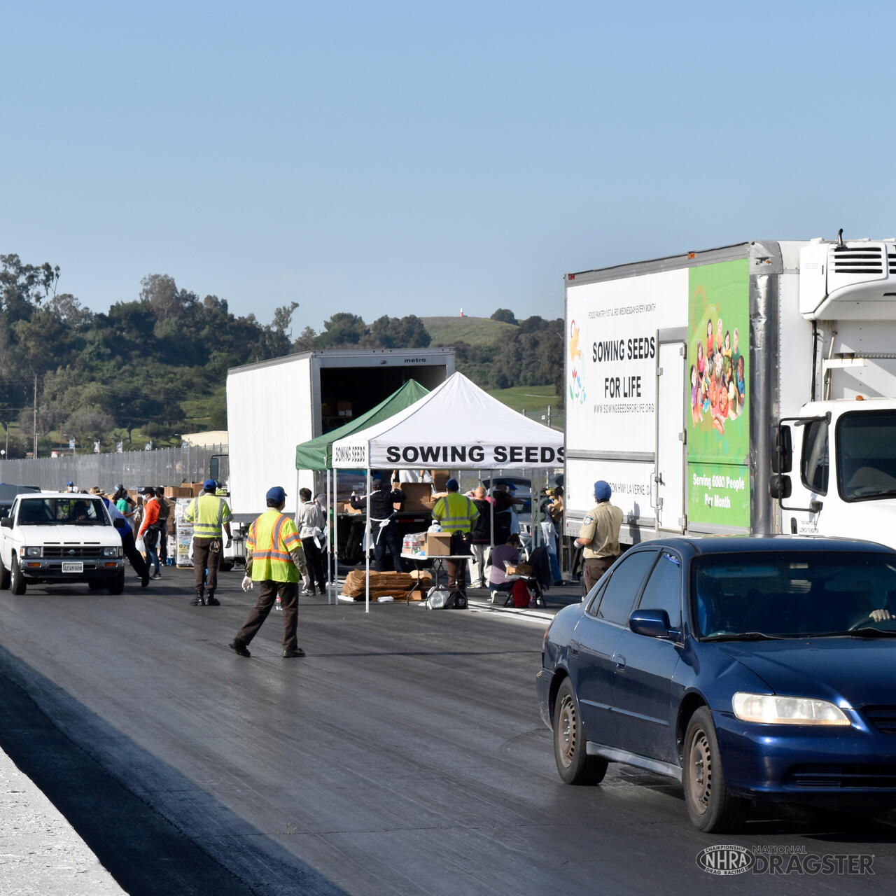Fairplex opens drive-through food pantry on Pomona’s famous 1/4-mile ...