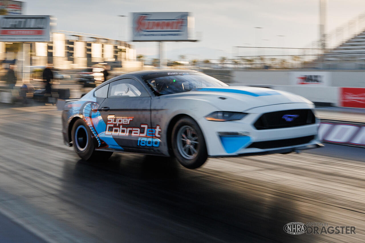 Electric Mustang Super Cobra Jet 1800 prototype targets new NHRA records | NHRA