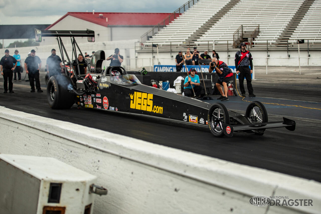 Stewart and Gordon shine during wild Cleetus & Cars event at Indy | NHRA