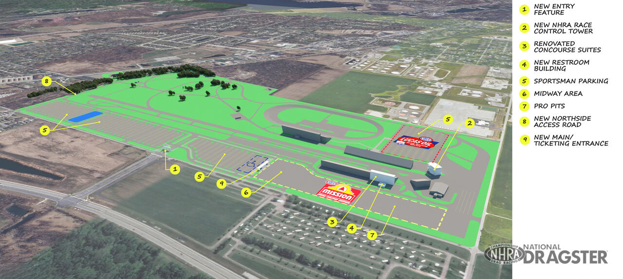NHRA reveals future building plans for Lucas Oil Indianapolis Raceway ...