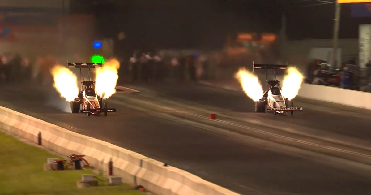 Shawn Langdon in the No. 1 qualifier in Top Fuel on Friday of the 2026 ...