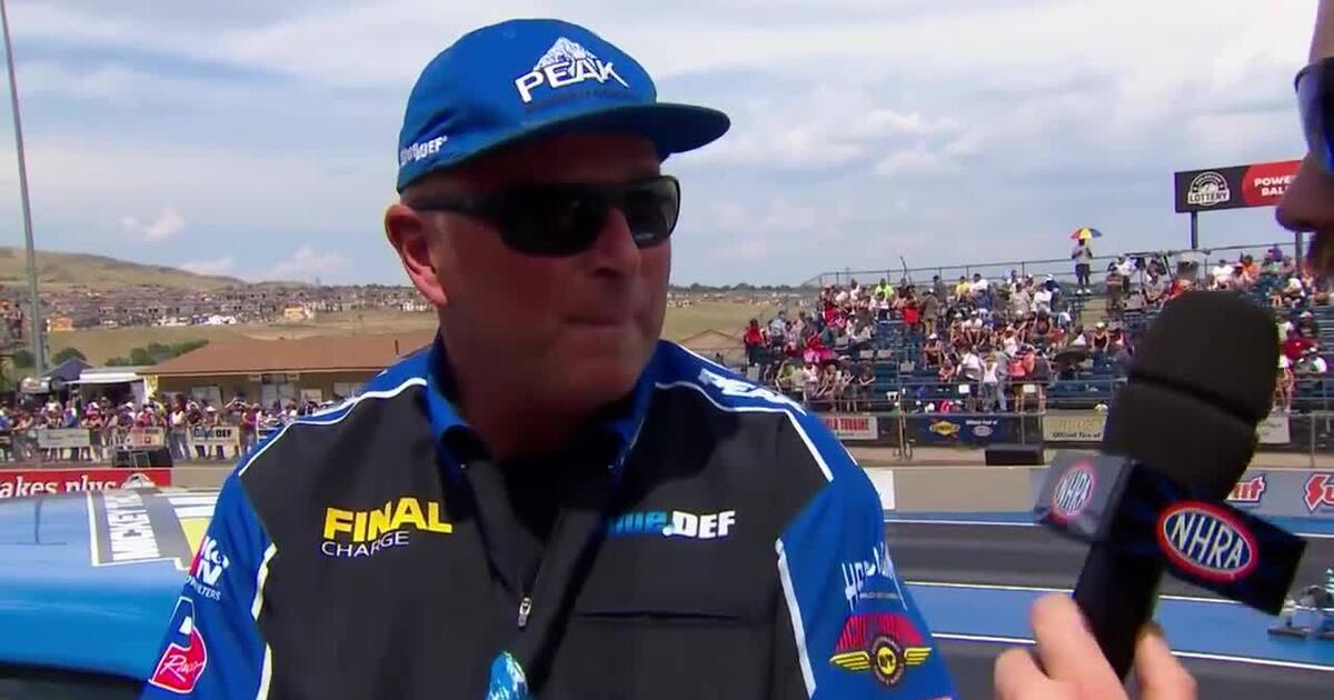 Mopar Mile-High NHRA Nationals Super Stock winner Dan Fletcher