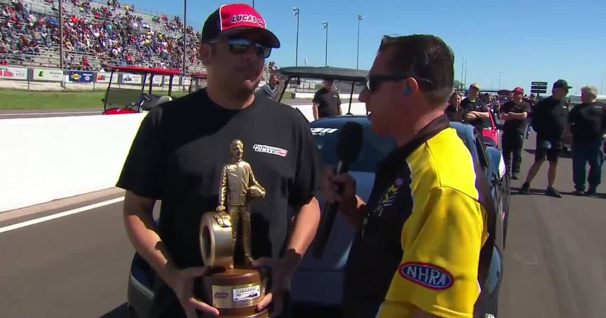 Menards NHRA Heartland Nationals Stock winner Jeff Lopez