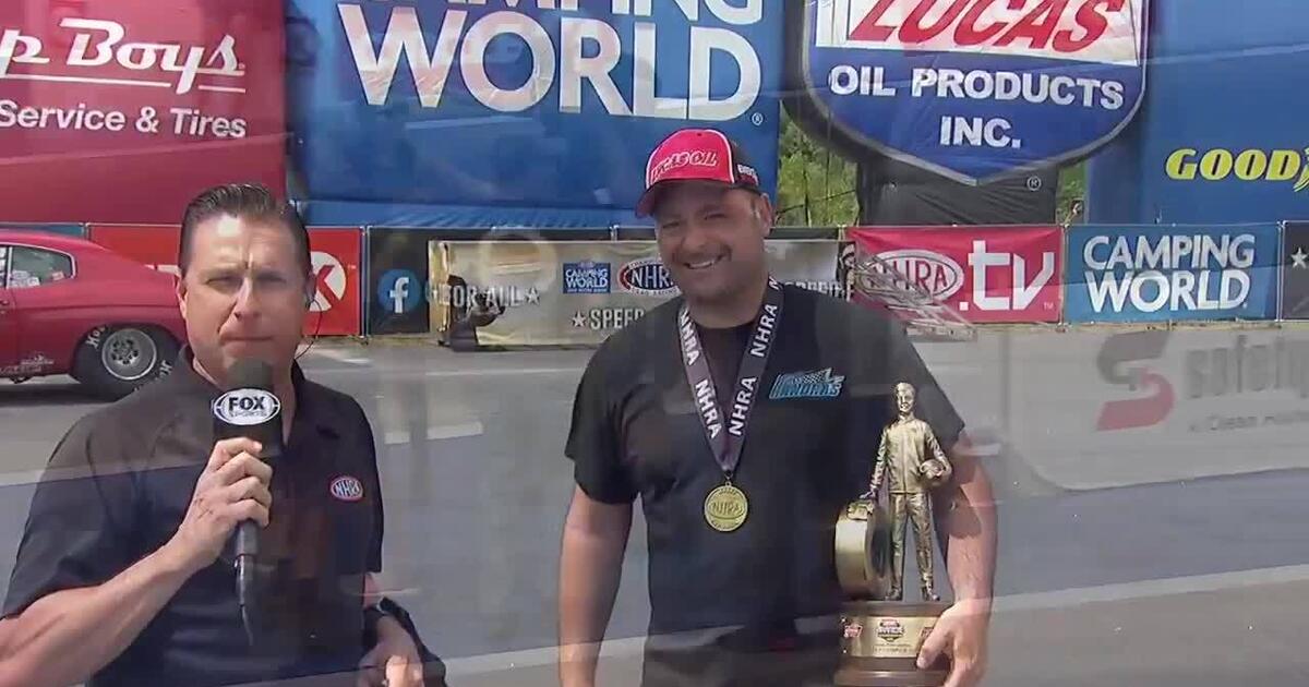 2022 Circle K NHRA Four-Wide Nationals Super Comp winner Michael Handras