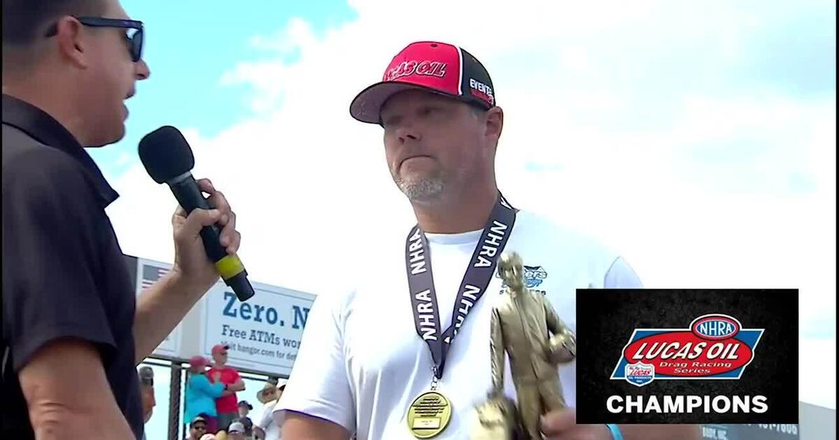 2022 NHRA New England Nationals Stock Eliminator winner Timothy Stickles