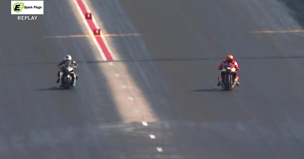Matt Smith wins in Pro Stock Motorcycle at the 2022 Mile-High Nationals